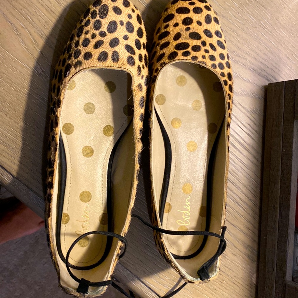 Boden Genuine Leather Ankle Ballet Flats - Gem